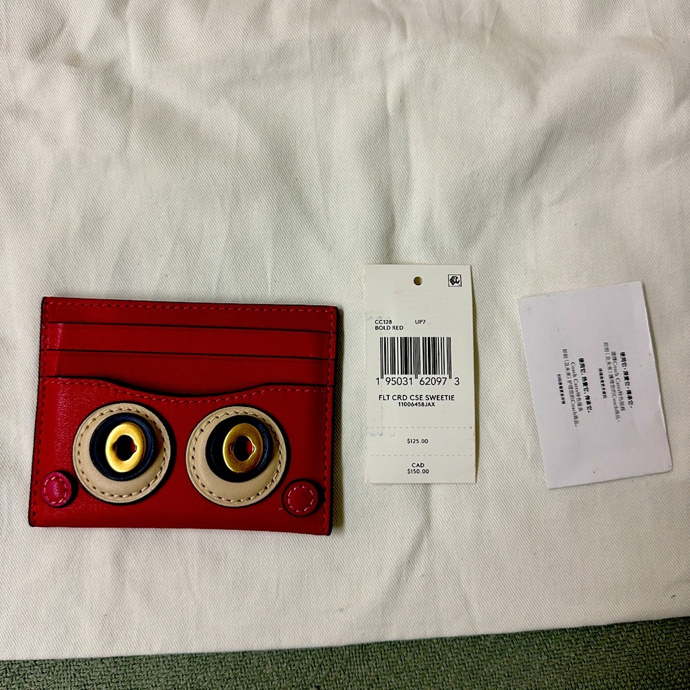 Coach Limited Edition Coachies Bold Red Leather Card … - Gem